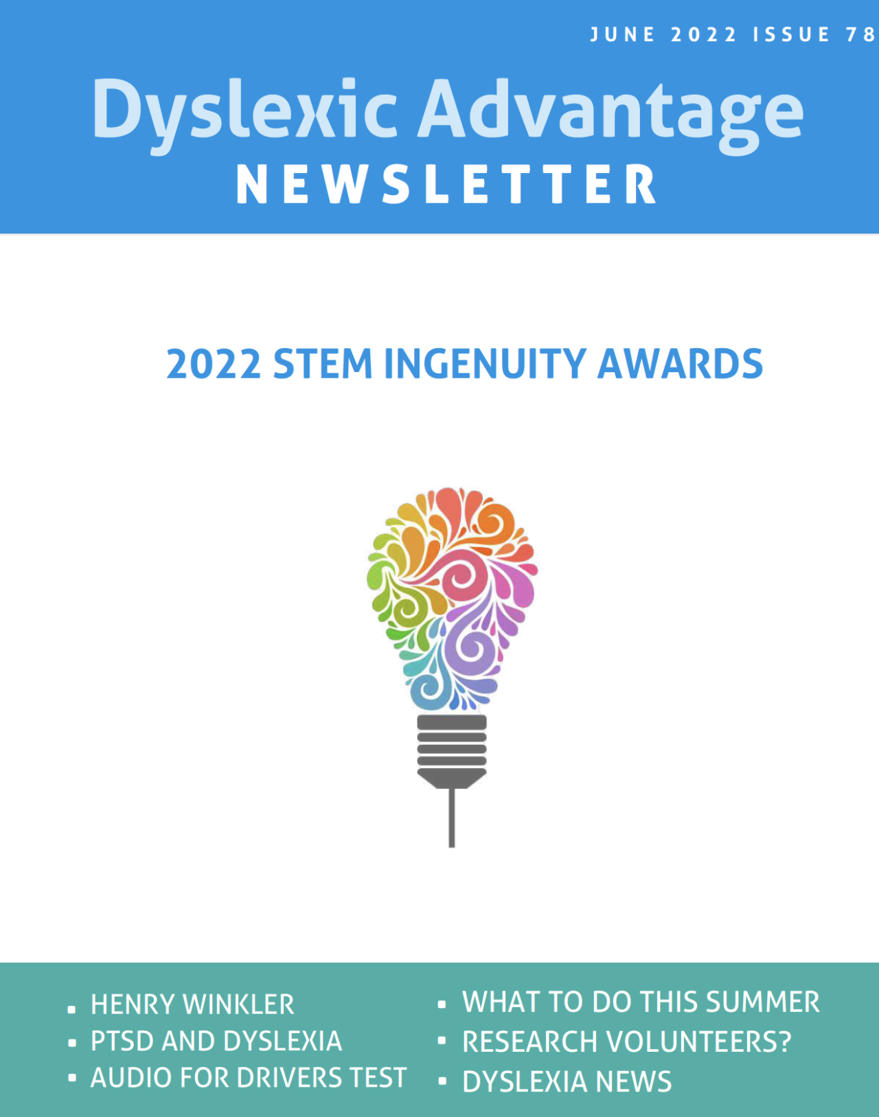June 2022 Newsletter - Dyslexia | Dyslexic Advantage