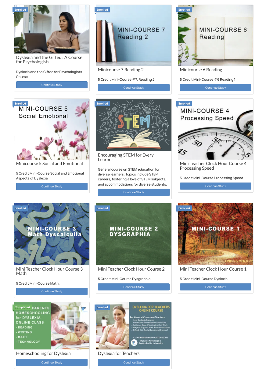 Course Grid - Dyslexia | Dyslexic Advantage